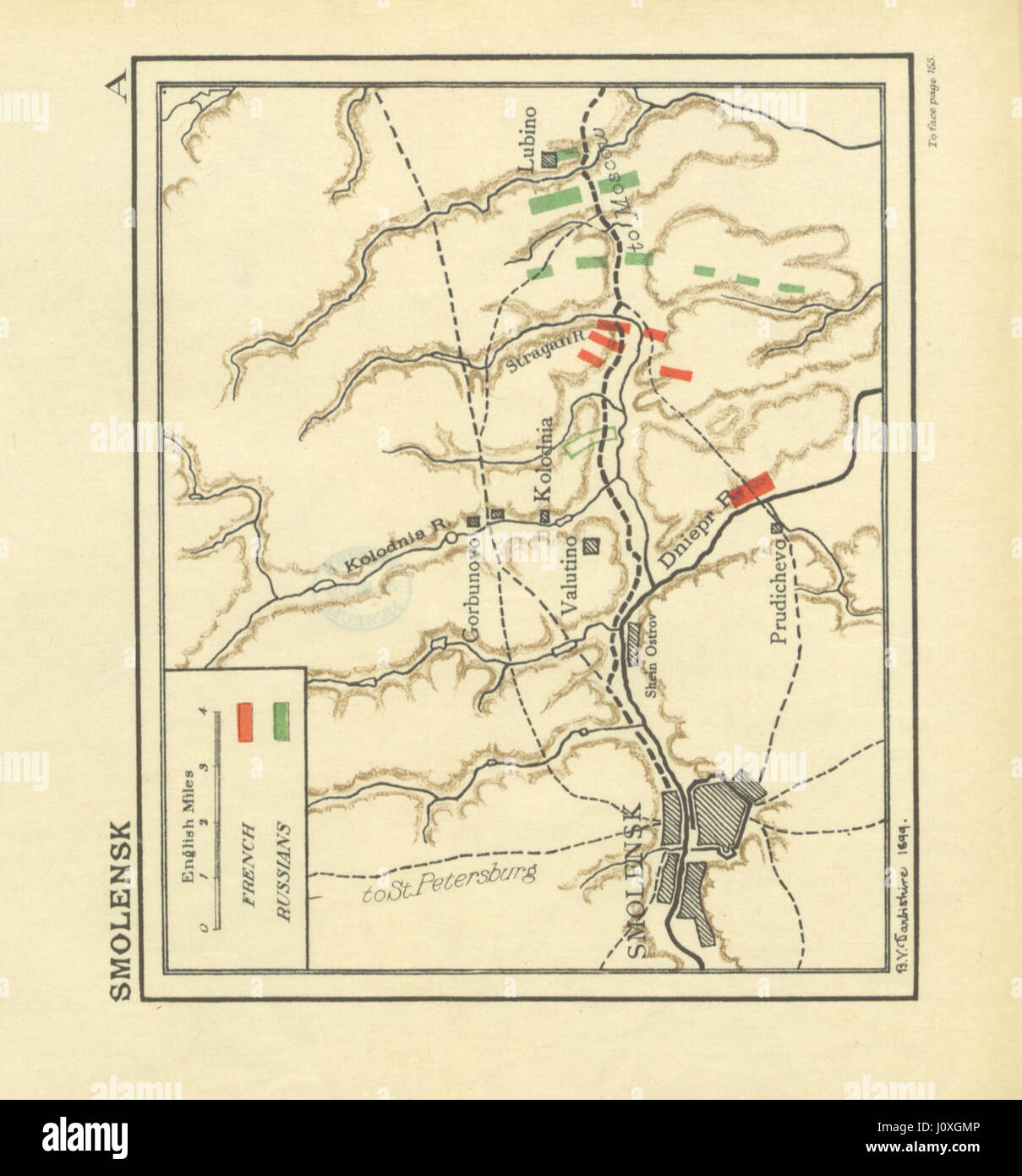 An image from *Napoleon's Invasion of Russia*, featuring a detailed map ...