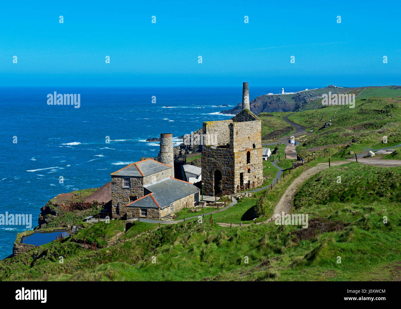 Levant tin mining engine house, Penwith, Cornwall, England UK Stock ...