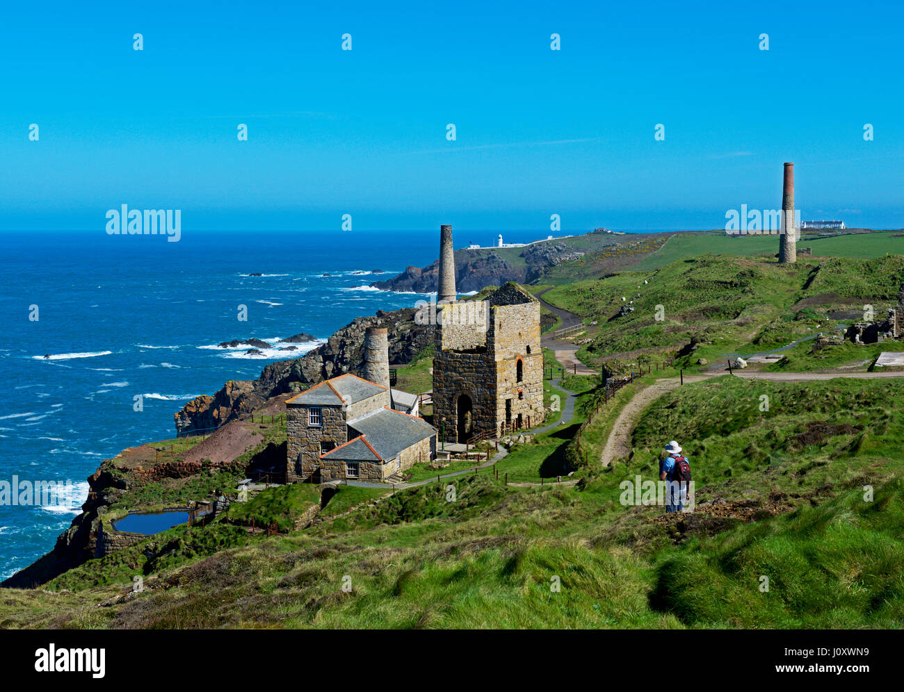 Levant tin mining engine house, Penwith, Cornwall, England UK Stock ...
