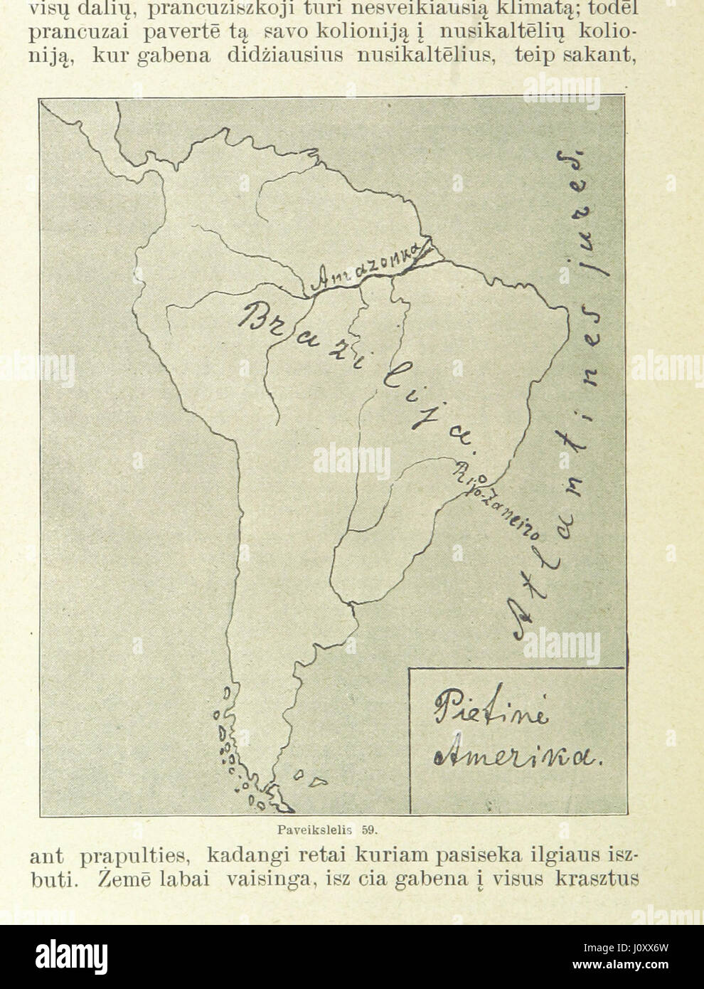 This image from 'Geografija arba Žemės Aprašymas' includes maps and ...