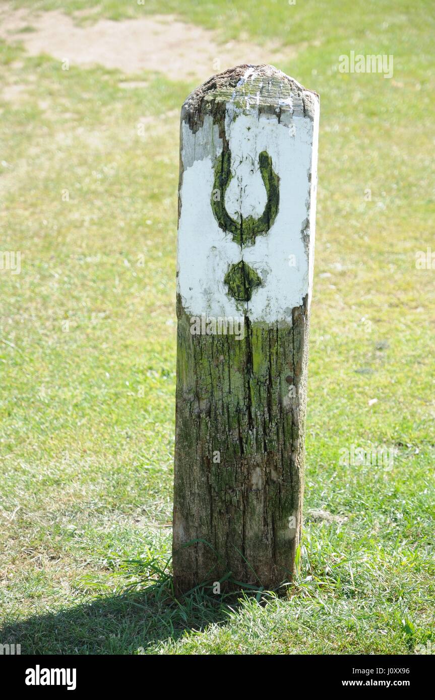 Horseriding permissive route marker on common, Harpenden, Hertfordshire ...
