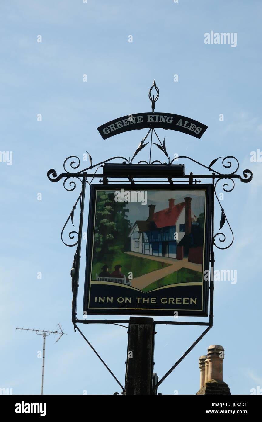 Inn on the Green sign, Harpenden, Hertfordshire Stock Photo - Alamy