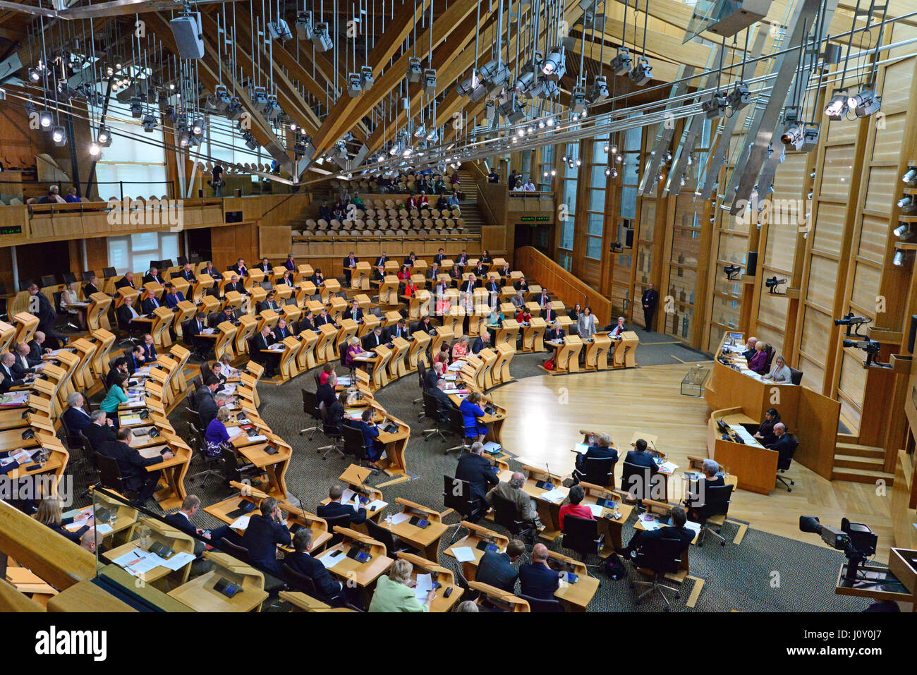 The chamber of the Scottish Parliament during the debate on the ...