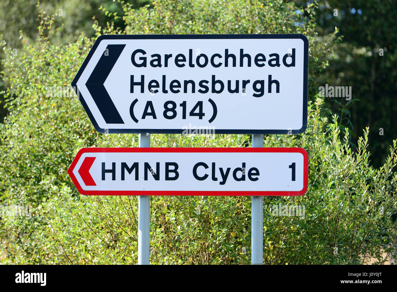 File image: A road sign for HM Naval Base Clyde, home to Britain's ...