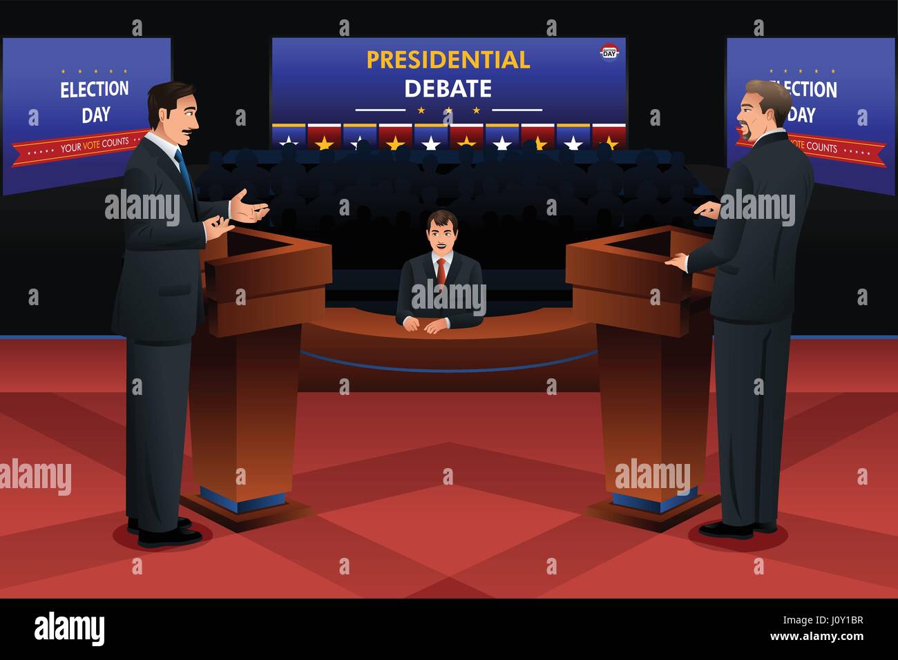 A vector illustration of presidential debate Stock Vector Image & Art ...