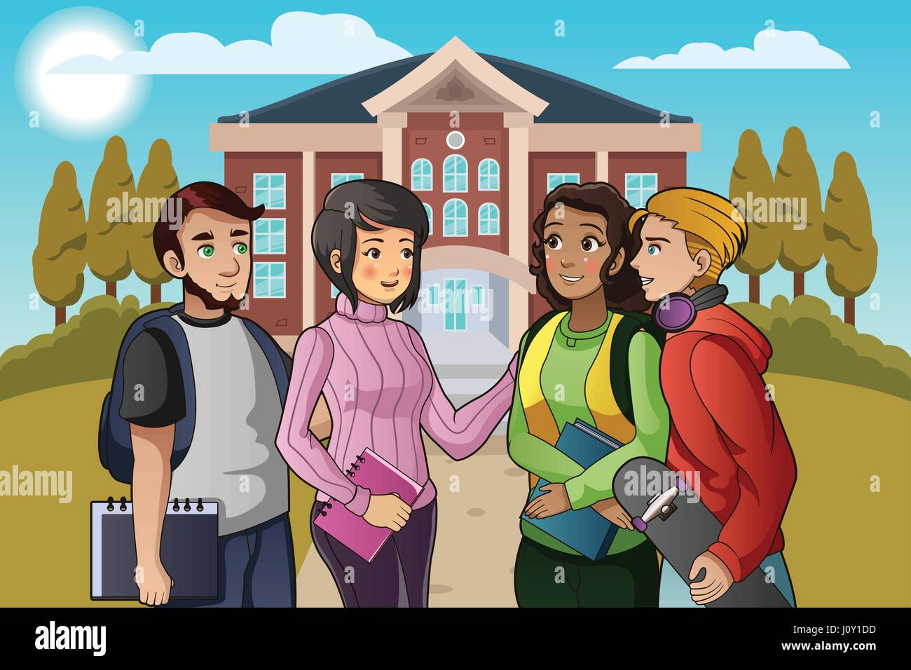 College lifestyle Stock Vector Images - Alamy