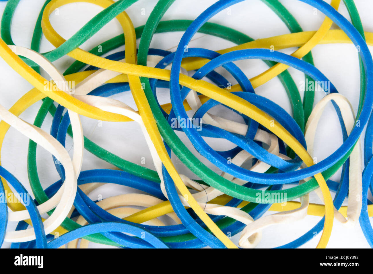 close up view of different coloured rubber bands Stock Photo - Alamy
