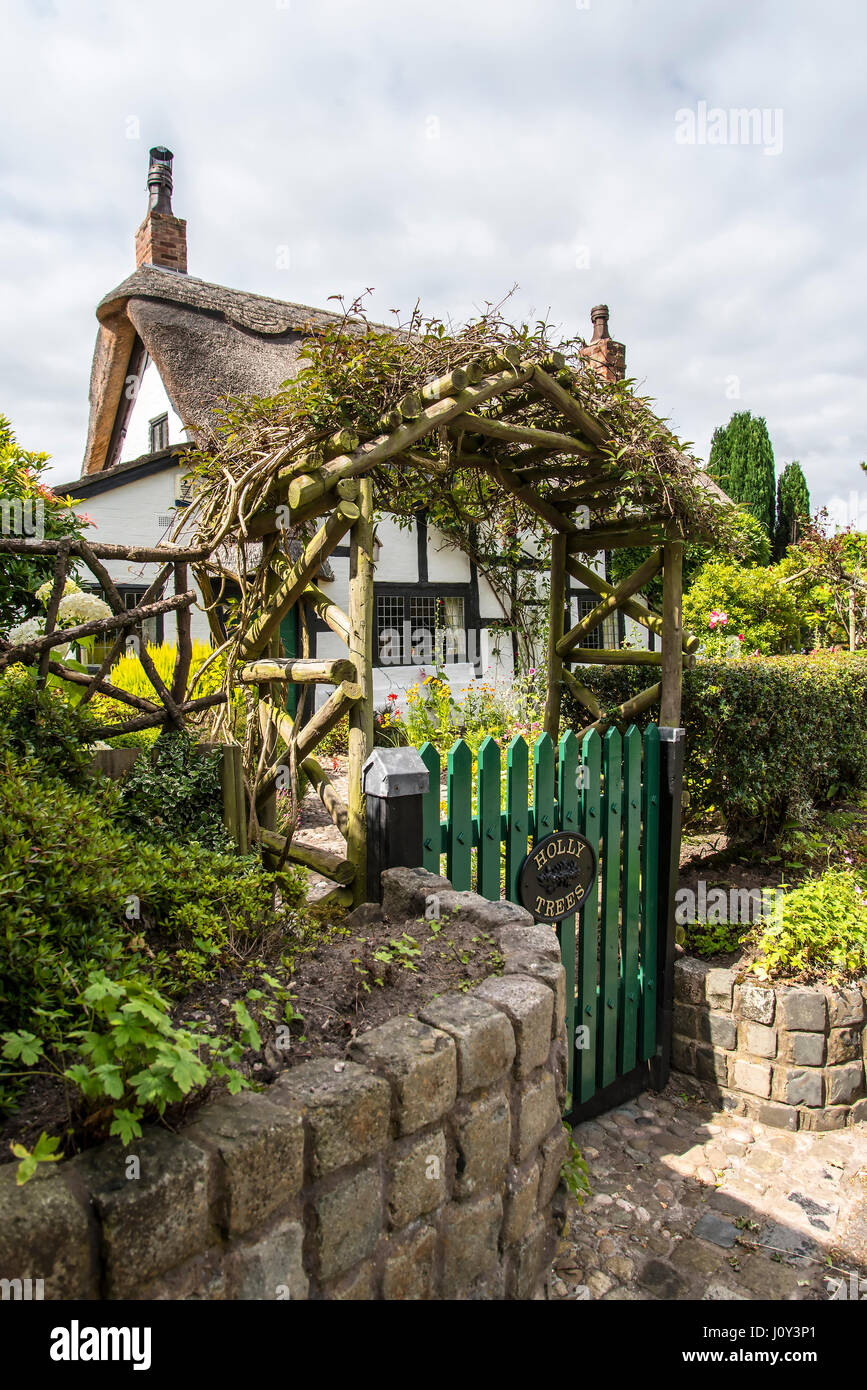 The Hough Holly Trees is a timber framed thatched cottage in Alderley ...