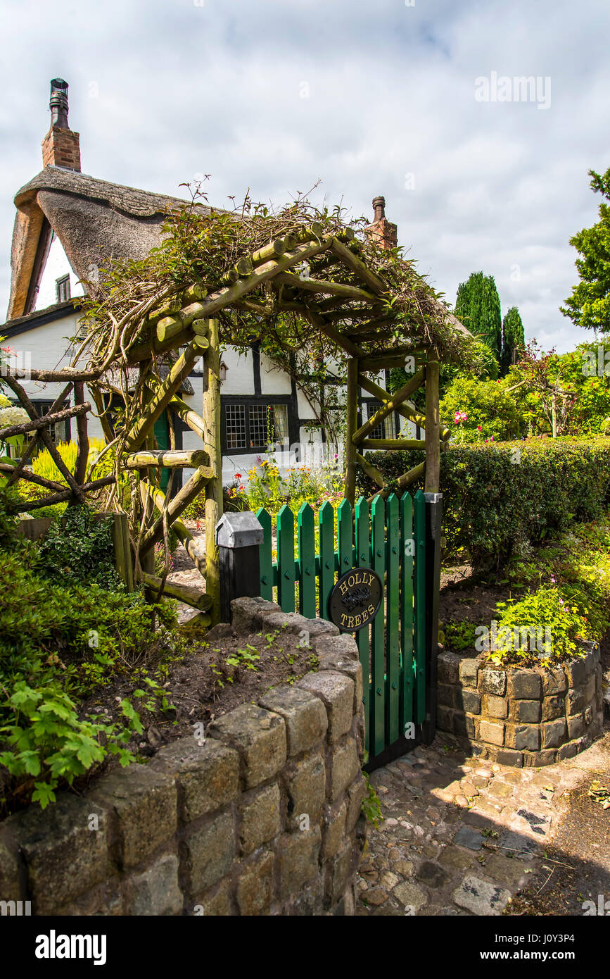 The Hough Holly Trees is a timber framed thatched cottage in Alderley ...