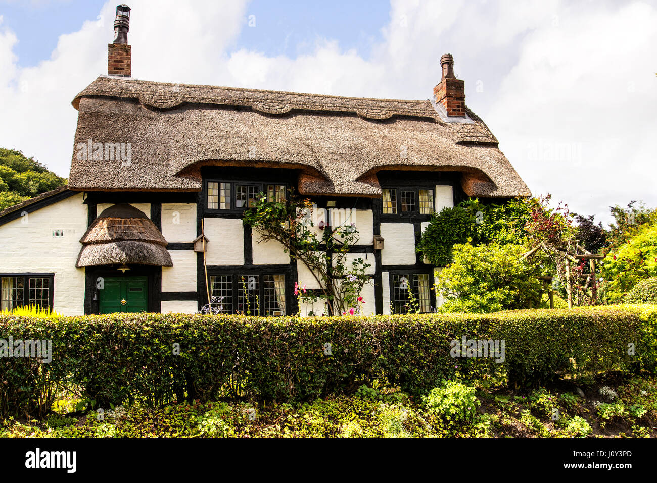 The Hough Holly Trees is a timber framed thatched cottage in Alderley ...