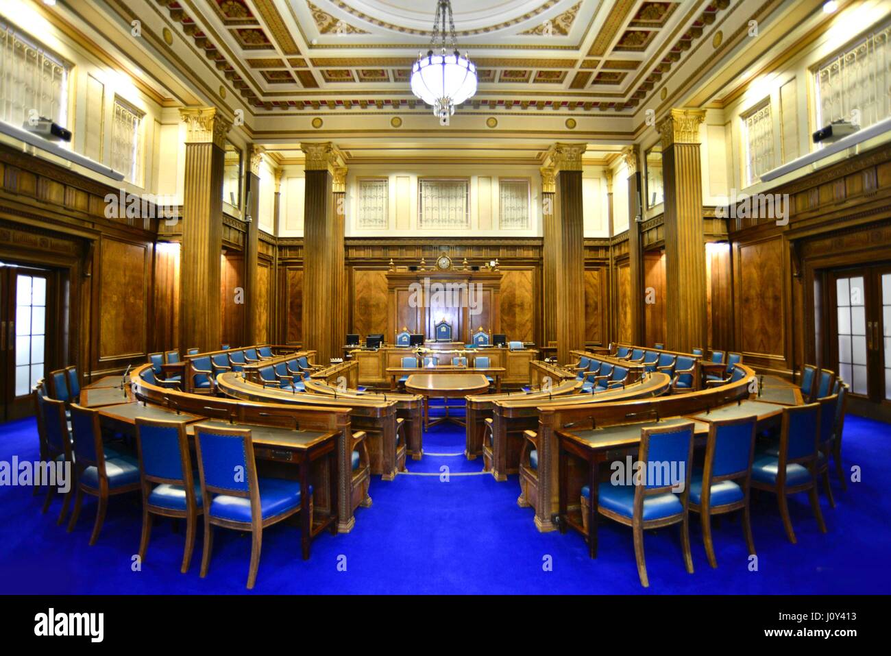 Council Chamber, Barnsley Town Hall, South Yorkshire, UK Stock Photo ...