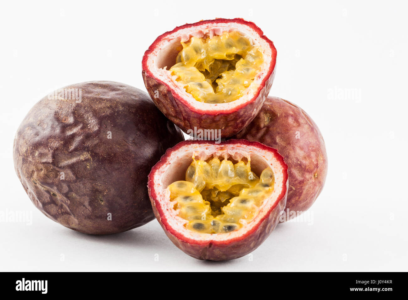 Gulupa (Passiflora edulis fo. Edulis) isolated in white background ...