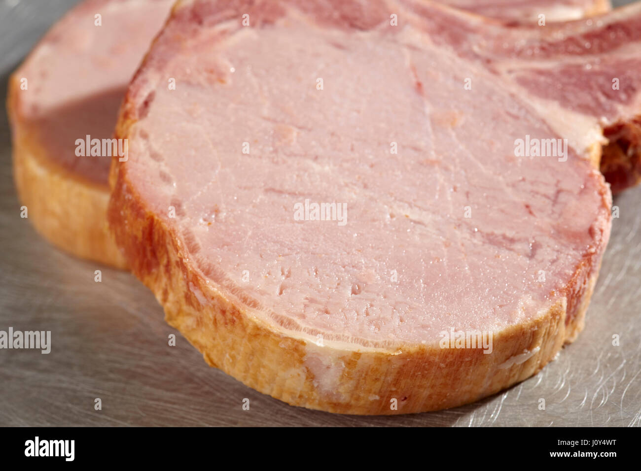 Smoked Pork Chops, a traditional American cut Stock Photo - Alamy
