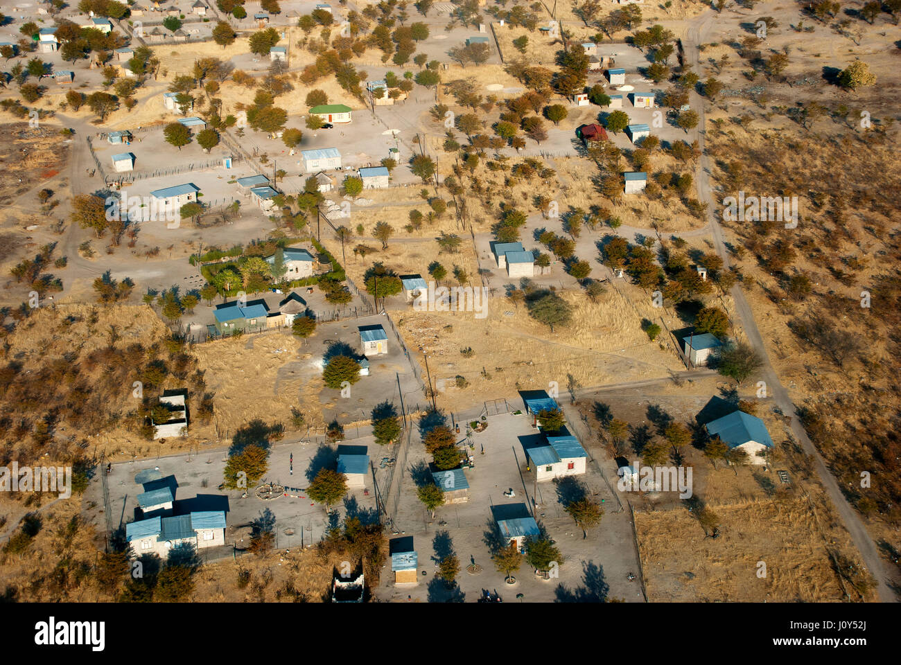 Aerial view of Maun town near the Okavango Delta, Botswana Stock Photo ...