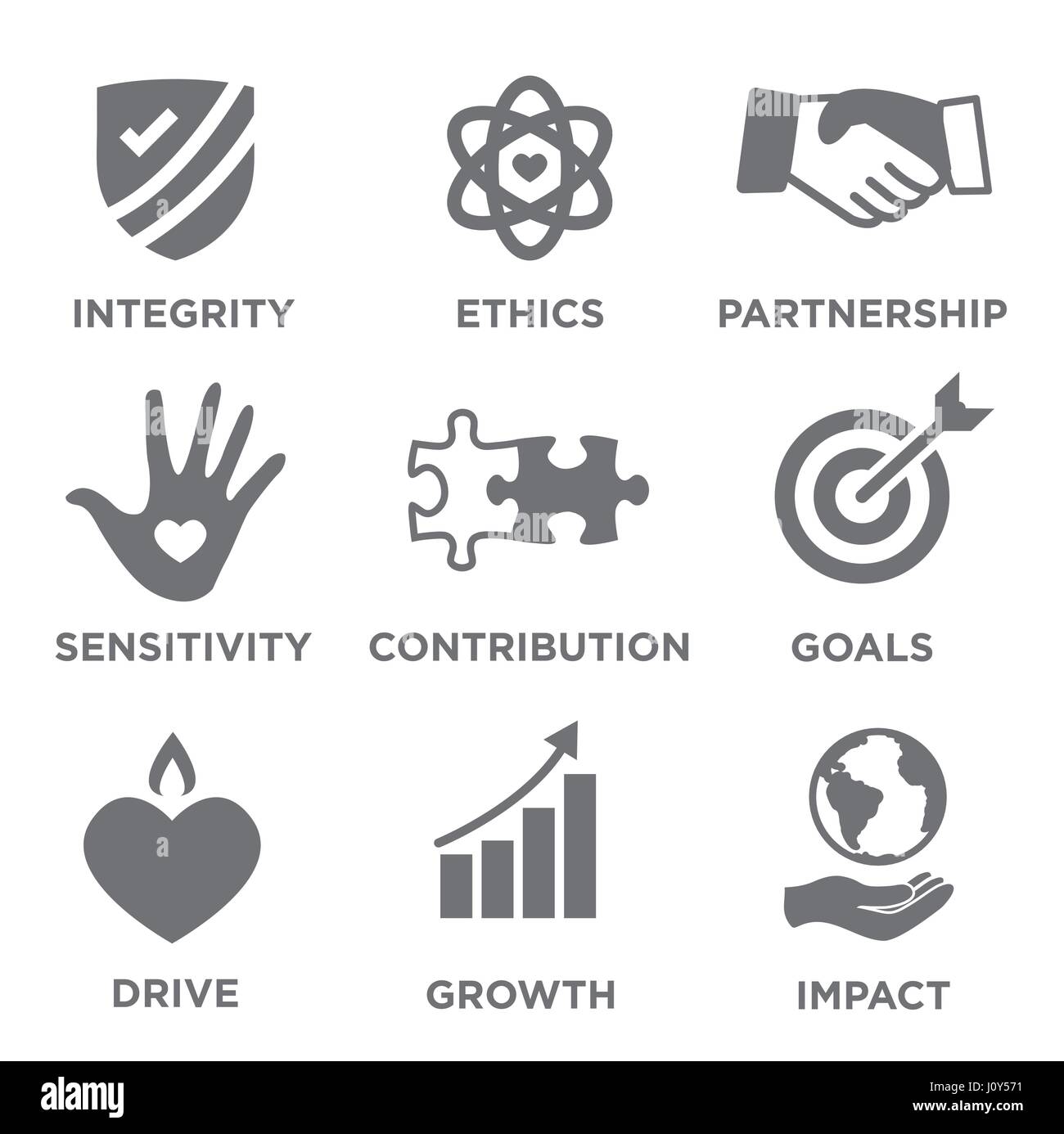 Social responsibility solid icon set hi-res stock photography and ...