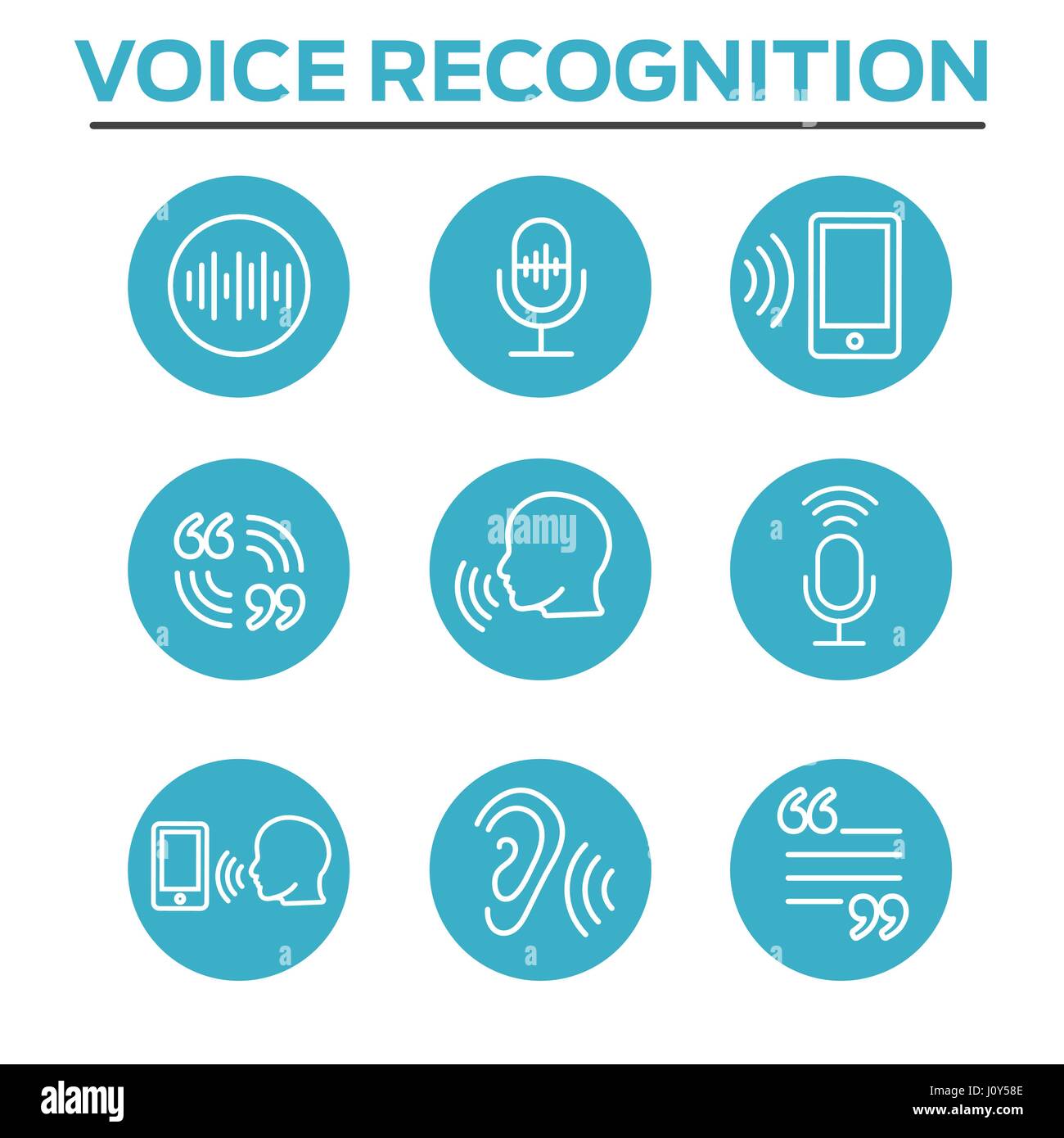 Voiceover or Voice Command Icon with Sound Wave Images Set Stock Vector ...