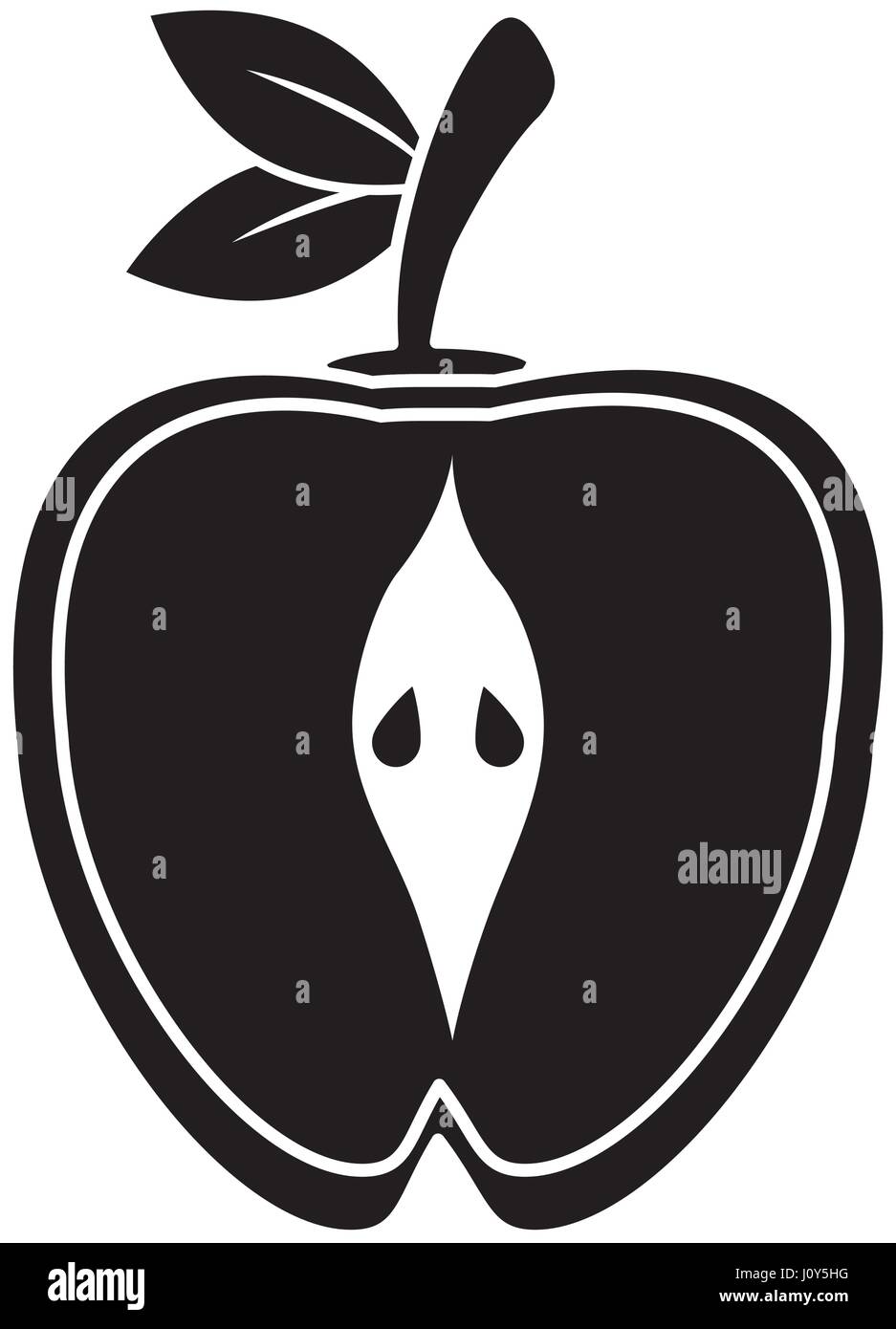 apple half food fresh pictogram Stock Vector Image & Art - Alamy