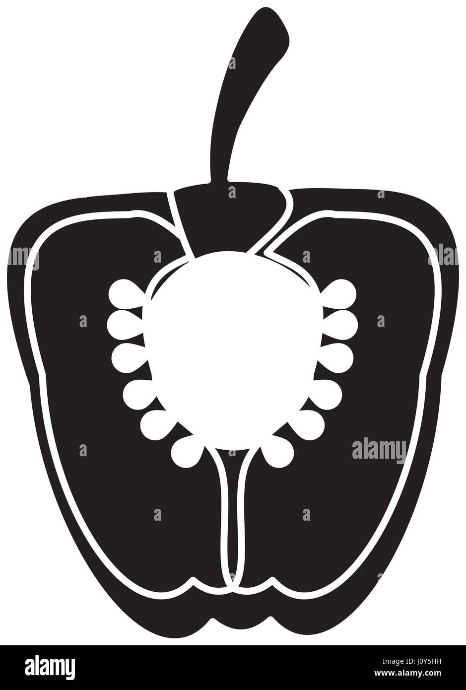 pepper half vegetable food pictogram Stock Vector Image & Art - Alamy