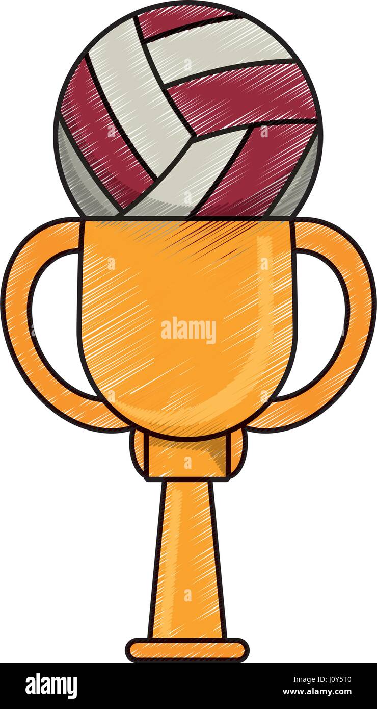 drawing volleyball winner cup prize Stock Vector Image & Art - Alamy