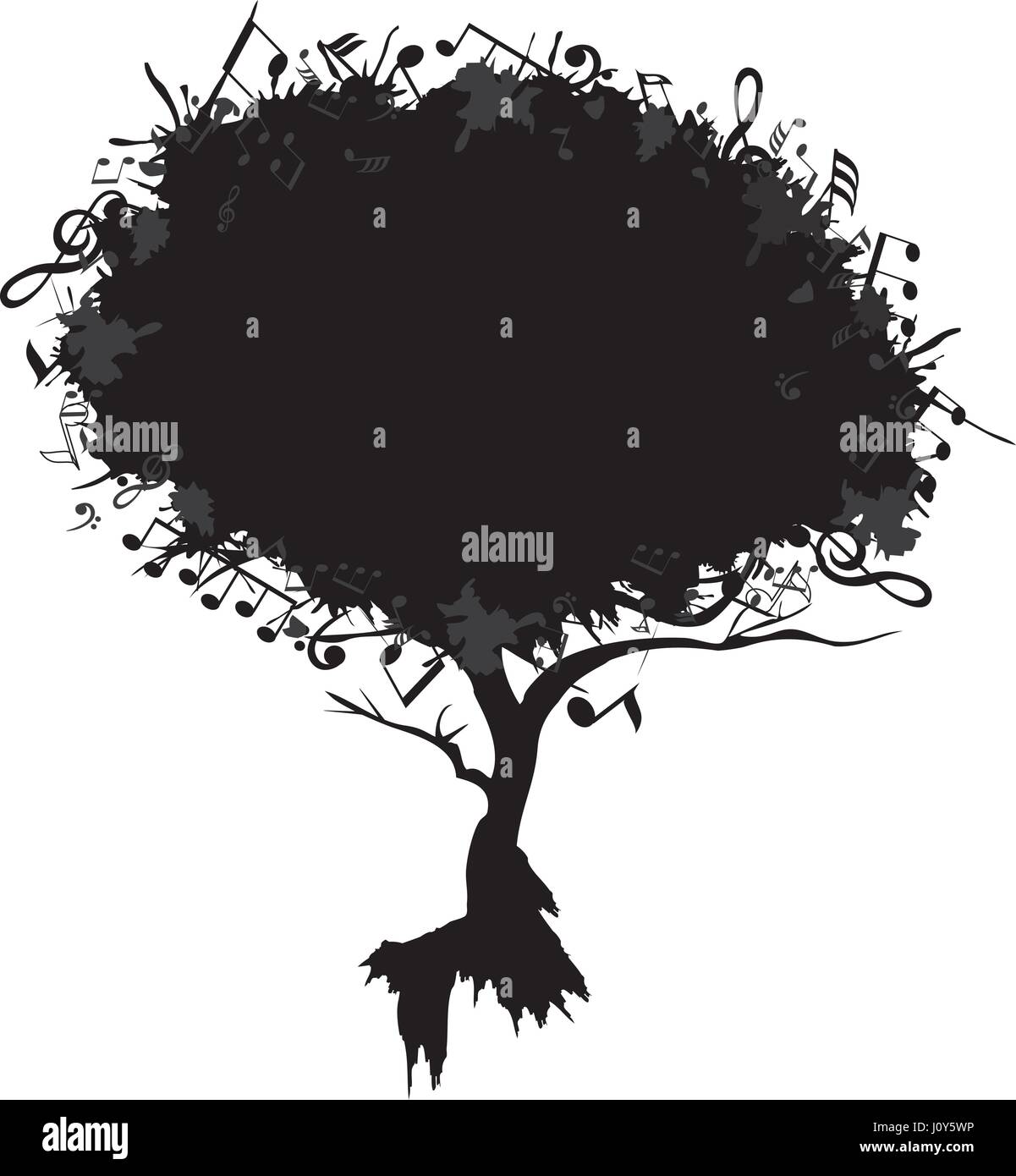Vector illustration tree musical notes hi-res stock photography and ...