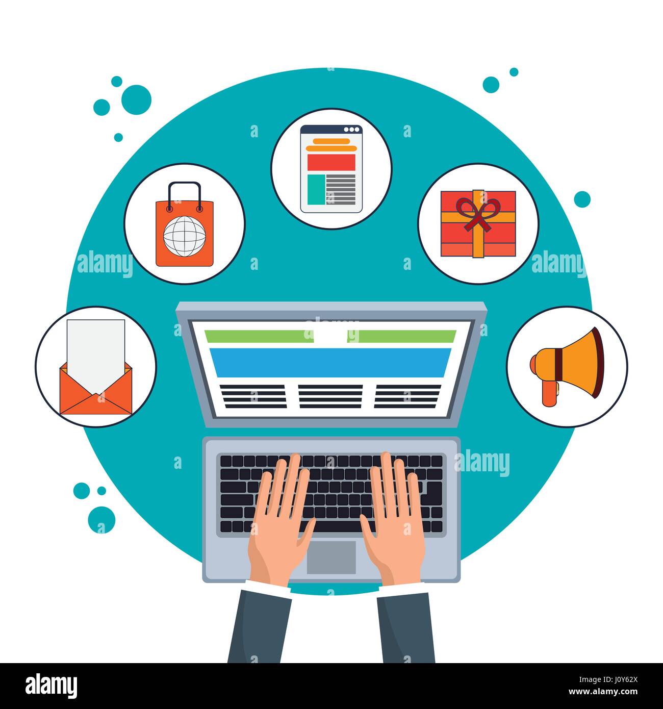 digital marketing computer advertising network Stock Vector Image & Art ...