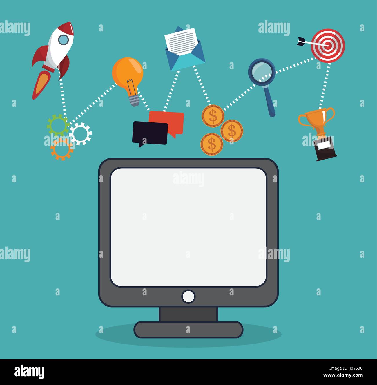 computer digital marketing corporate information Stock Vector Image ...