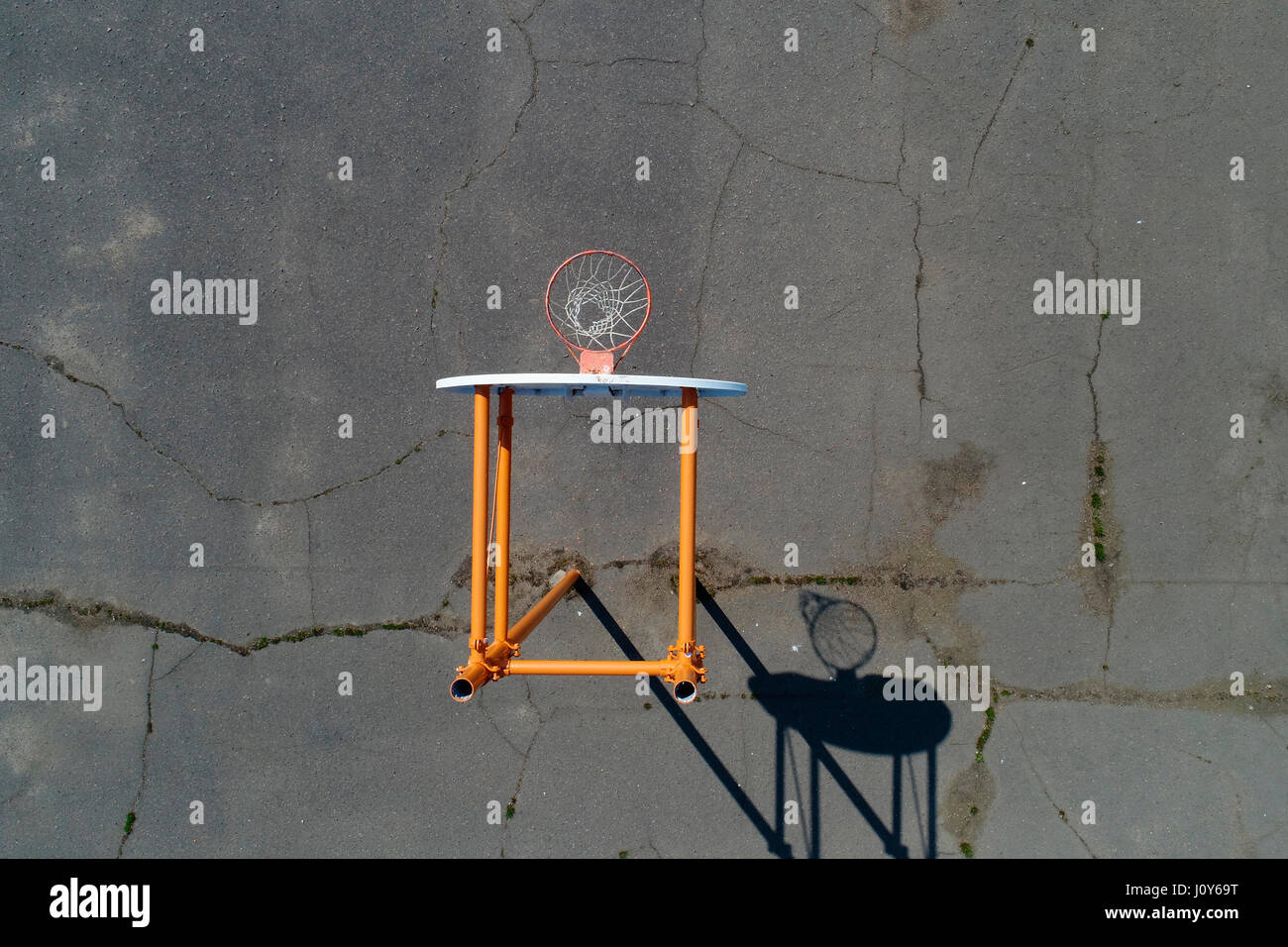 Basketball Court, net and hoop from above Stock Photo - Alamy