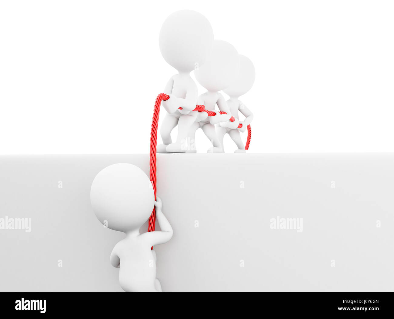 3d renderer image. White people team work. Team work and business ...