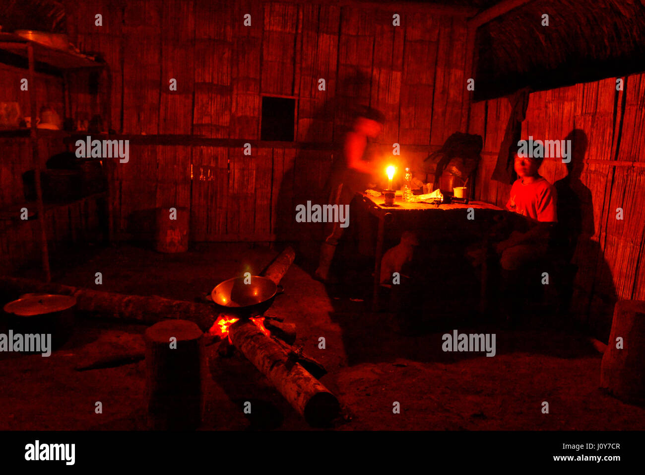 Evening in the Shuar village, Ecuador Stock Photo - Alamy