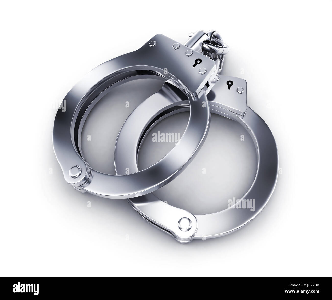 handcuffs on white background. 3d illustration Stock Photo - Alamy