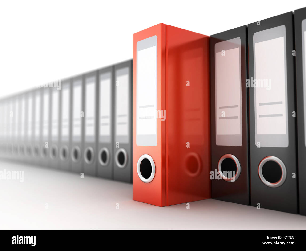 Row files black and red on white background. 3d illustration Stock ...