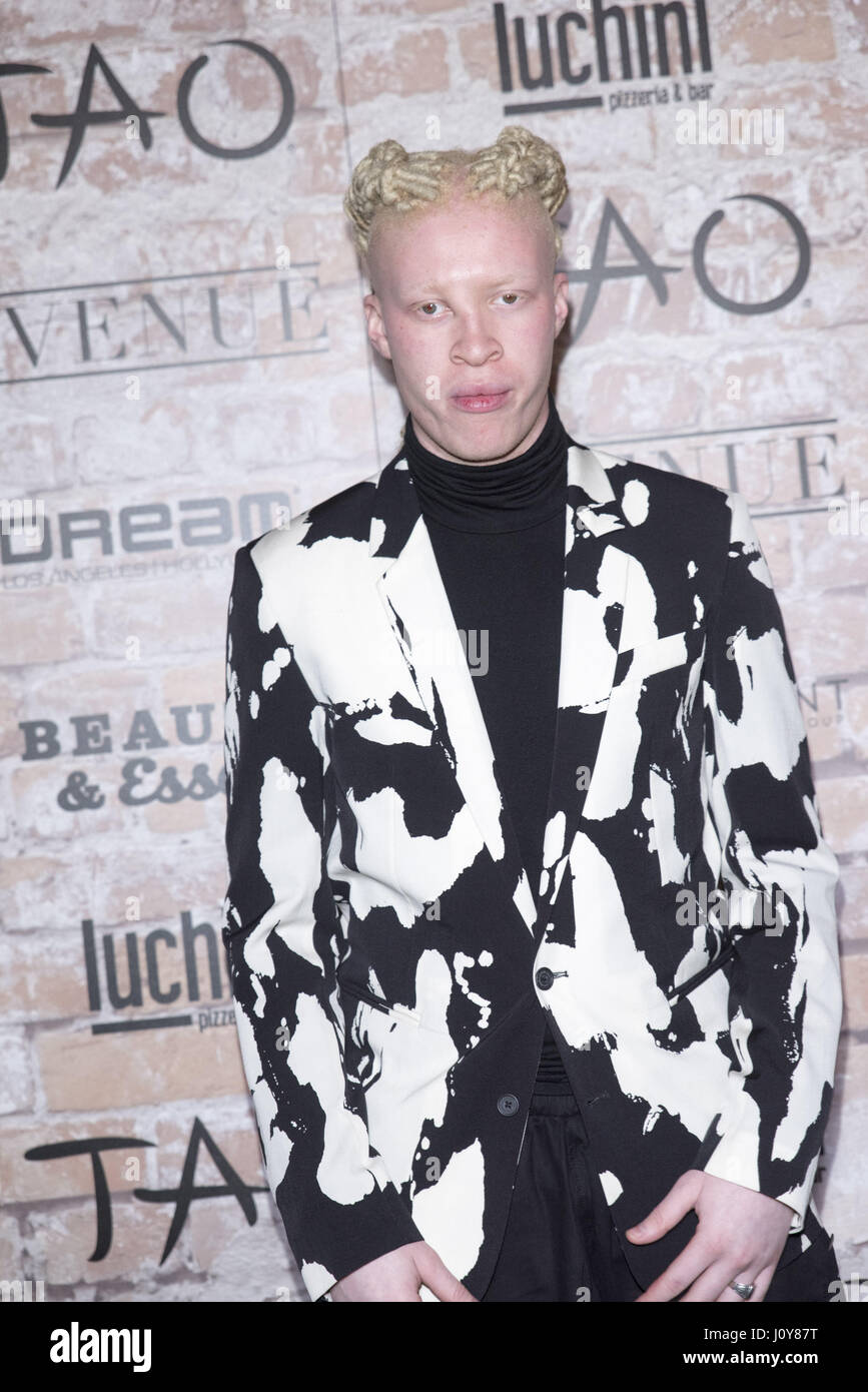 Model Shaun Ross attending the Grand Opening of TAO, Beauty + Essex ...