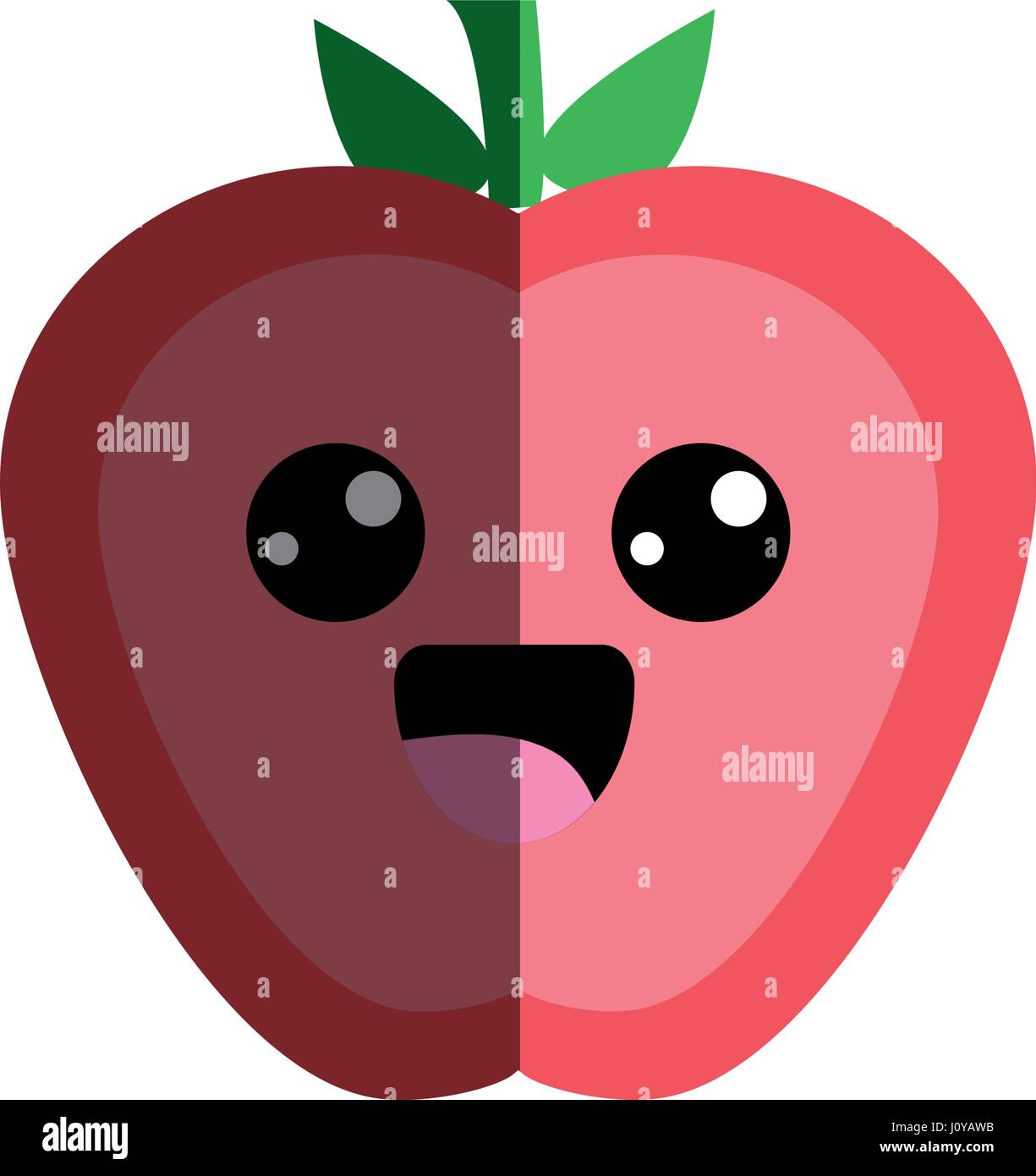 kawaii cute happy apple fruit Stock Vector Image & Art - Alamy