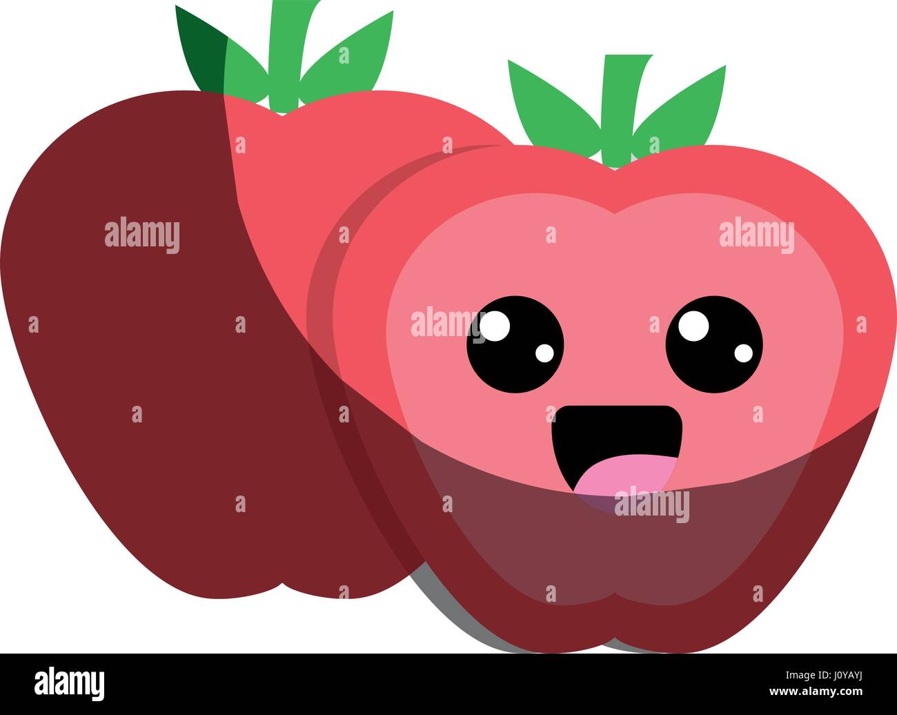 kawaii cute happy apple fruit Stock Vector Image & Art - Alamy