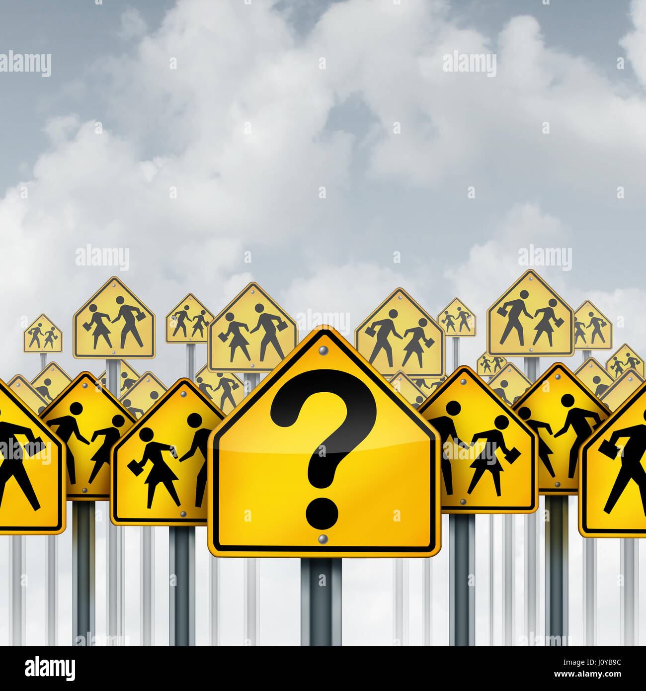 Student questions concept as a group of traffic signs with school ...