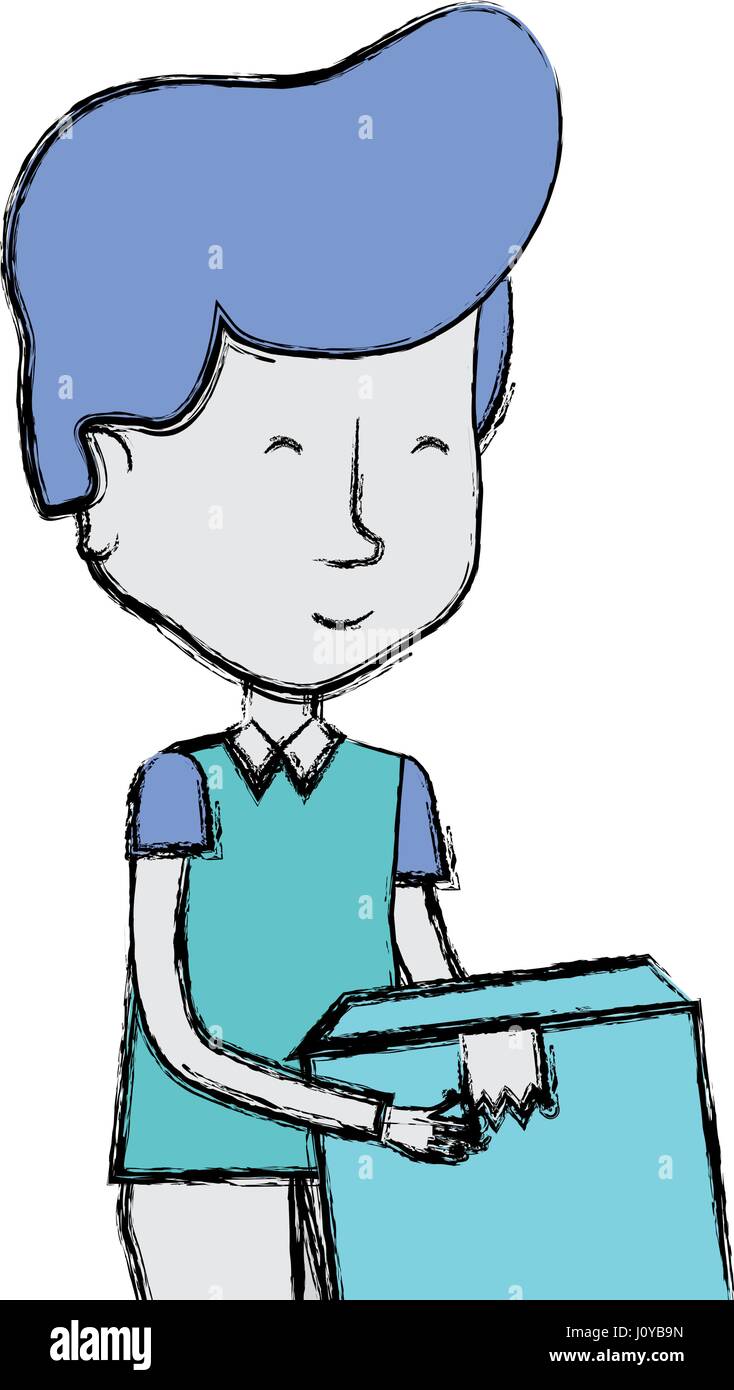 delivery man with package box distribution Stock Vector Image & Art - Alamy