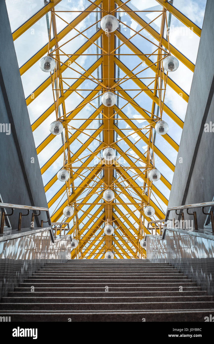 Abstract lines on architecture bridge closeup Stock Photo - Alamy