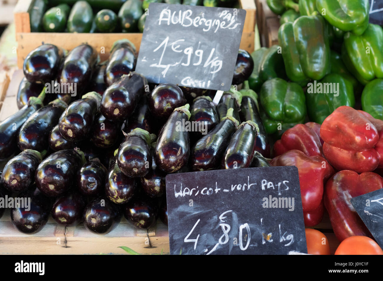 culinary ingredients on a french market in Arles, France Stock Photo ...