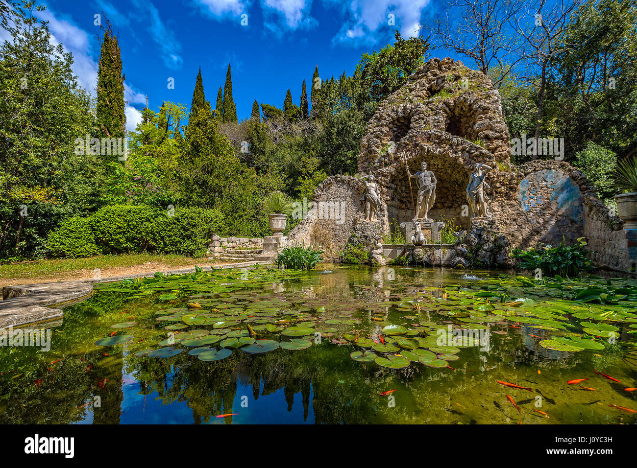 Croatia Dalmatia Trsteno Arboretum - Neptune Fountain Stock Photo - Alamy