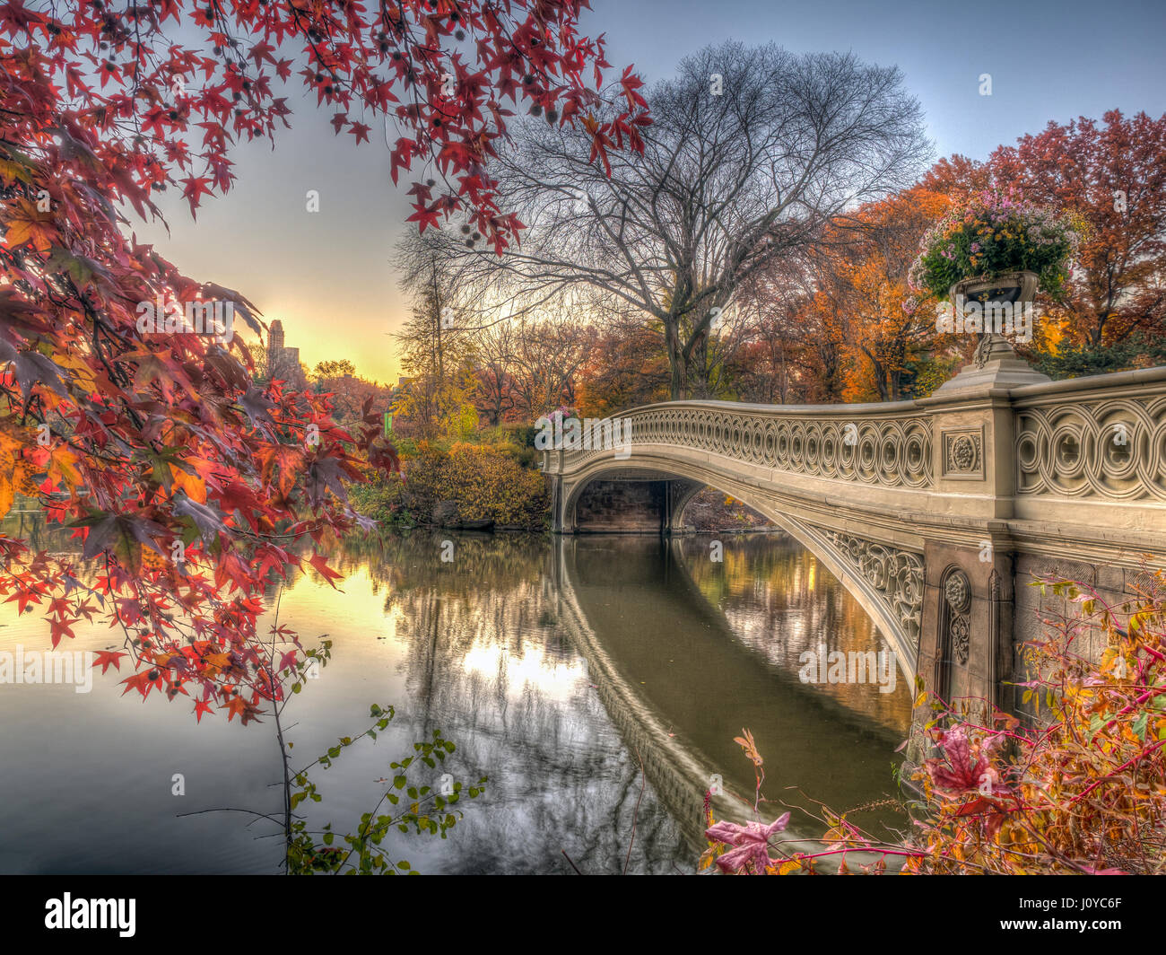 The Bow Bridge is a cast iron bridge located in Central Park, New York ...