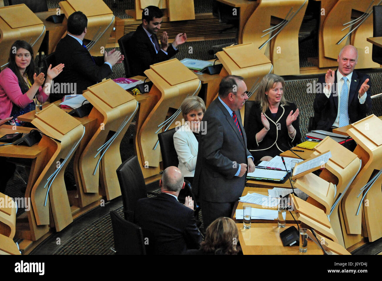 Front bench colleagues and SNP MSPs applaud Scotland's First Minister ...