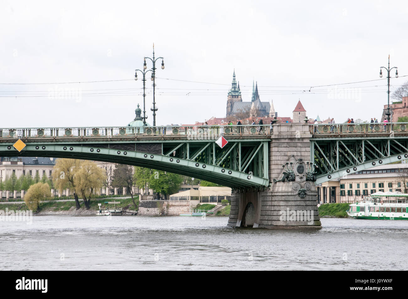 Prague bridges and corners in the center of the river Vltava Stock ...