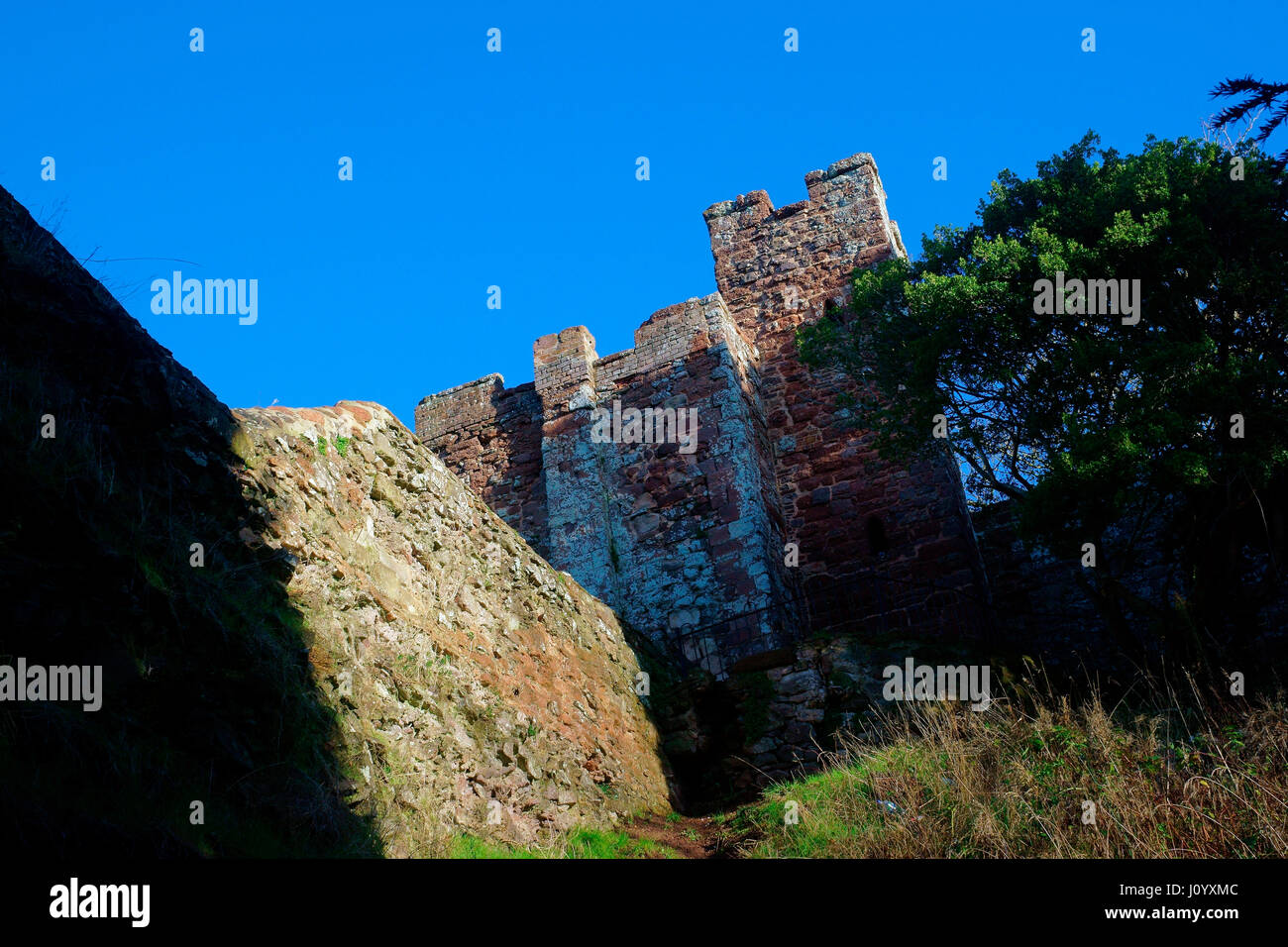 EXETER CASTLE WALLS Stock Photo - Alamy