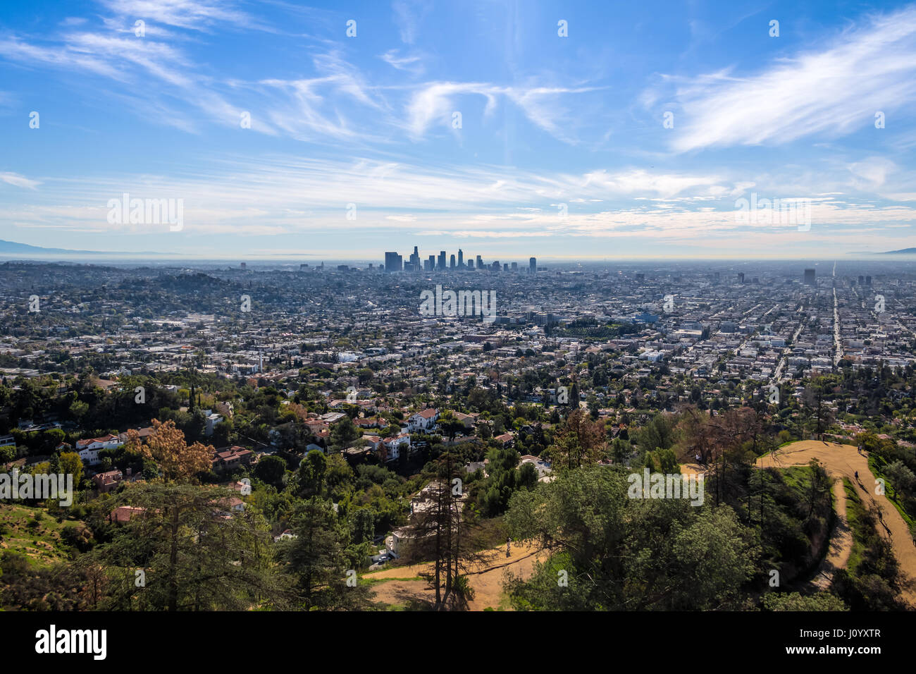 Downtown Los Angeles skyline view - Los Angeles, California, USA Stock ...
