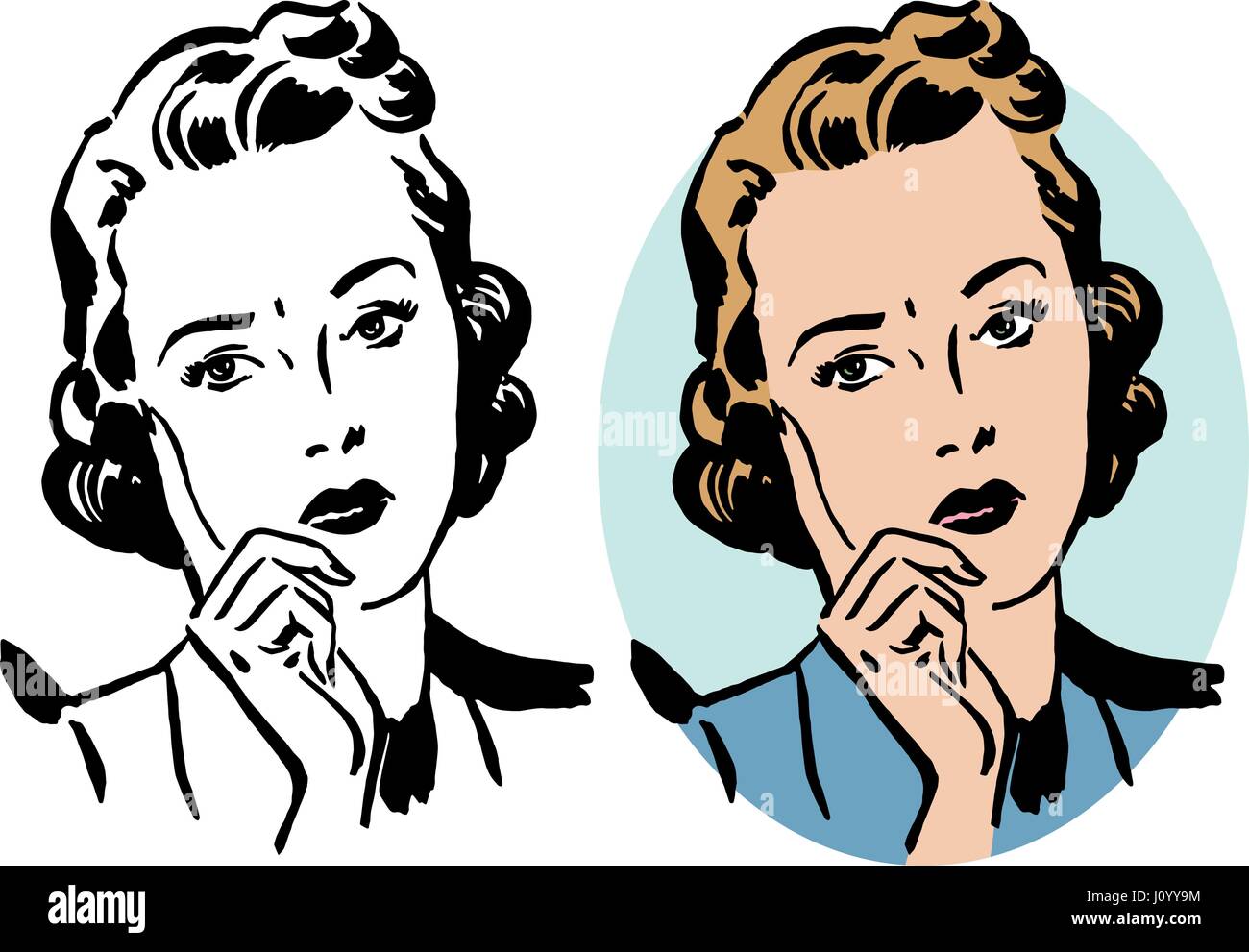 A sad woman with a wistful expression Stock Vector Image & Art - Alamy