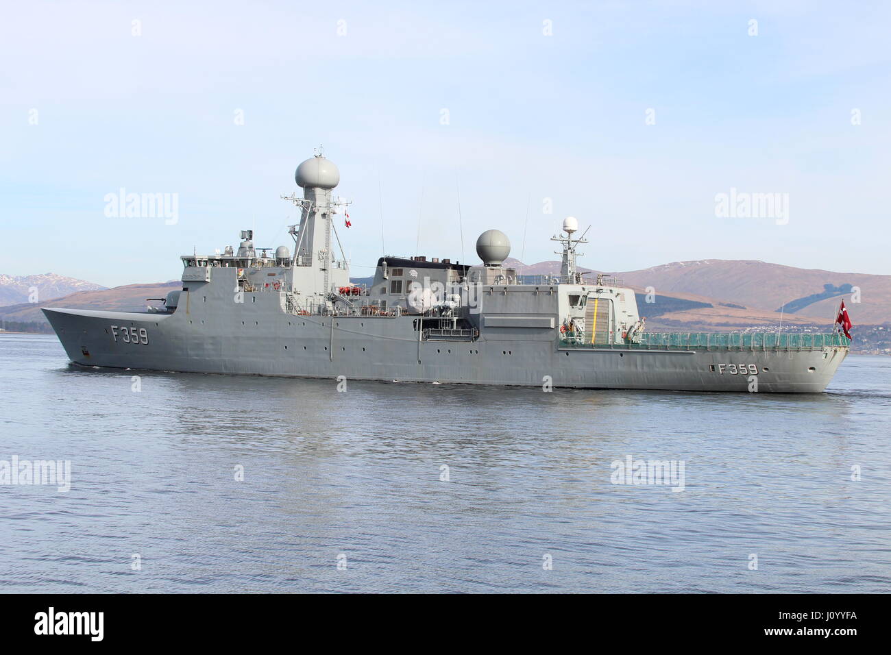 KDM Vaederren (F359), a Thetis-class frigate of the Royal Danish Navy ...