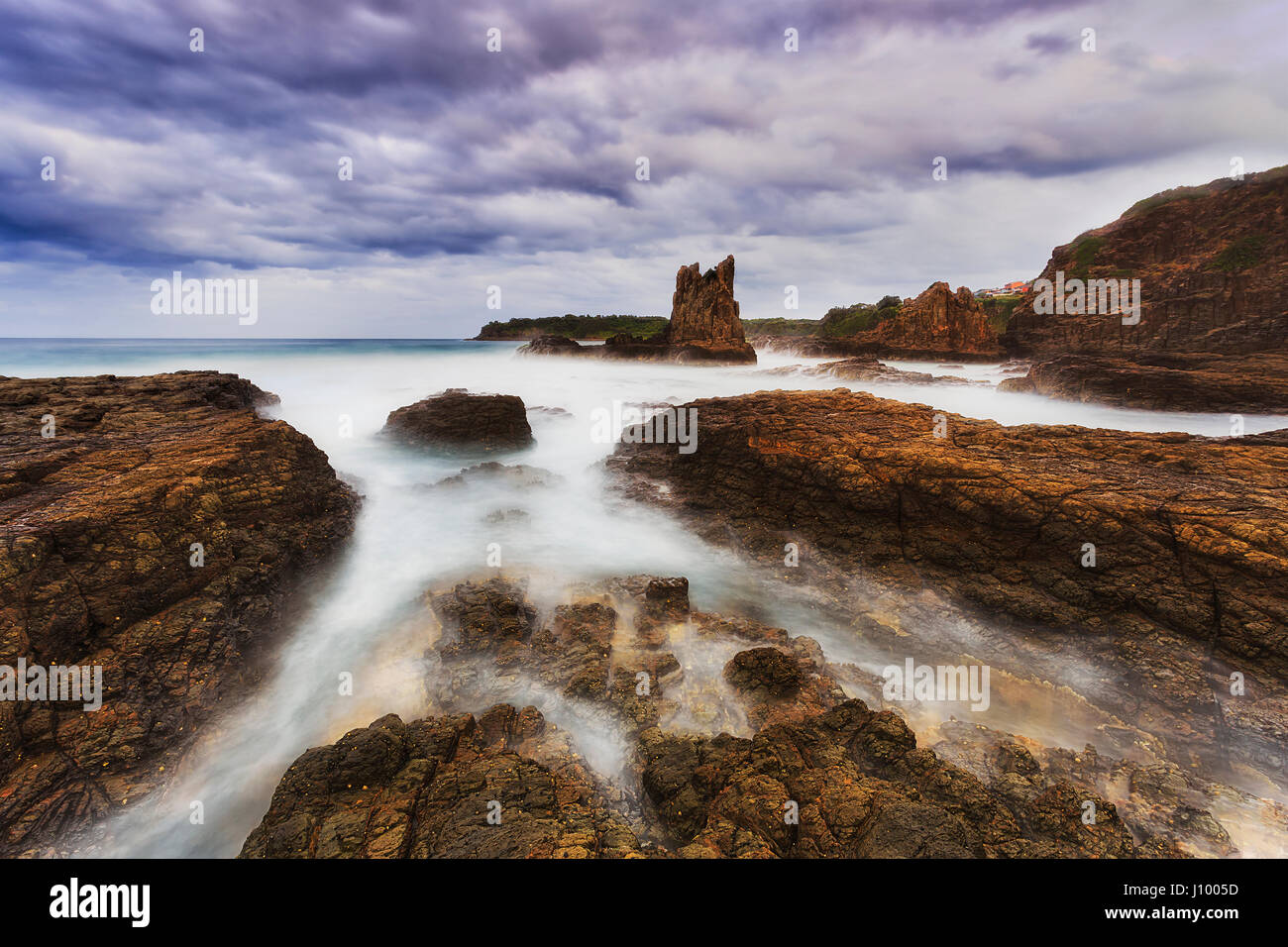 Picturesque rock formations named Cathedral Rocks of Kiama pacific ...