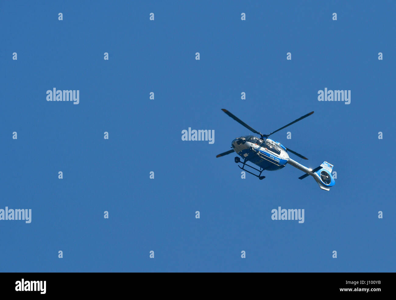 Police helicopter in the sky, Germany Stock Photo - Alamy