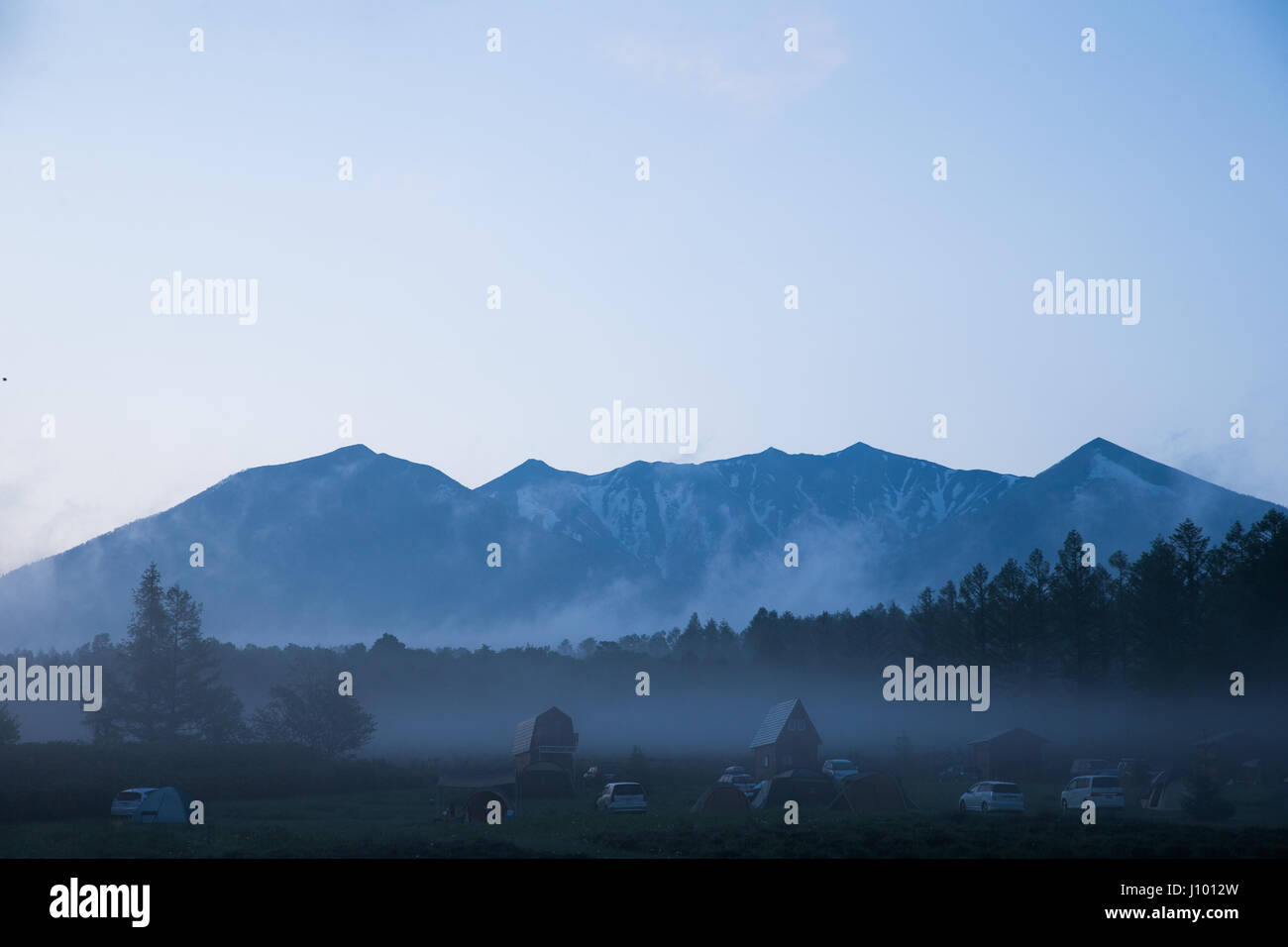 Campsite in Morning Stock Photo - Alamy