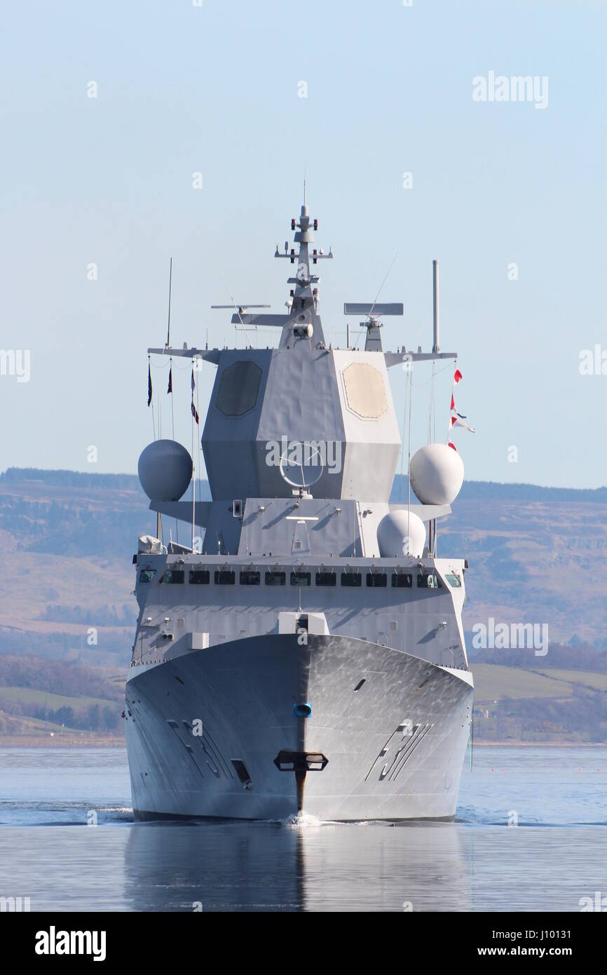 KNM Roald Amundsen (F311), a Fridtjof Nansen-class frigate of the Royal ...